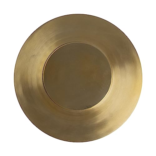 11-Inch Modern Side End Drink Table, Removable Round Top, Sleek Pedestal Base, Gold