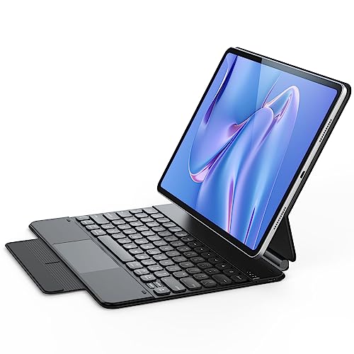 ESR iPad Keyboard Case for iPad Pro 12.9 inch (3rd, 4th, 5th, 6th Generation), Easy-Set Floating Cantilever Stand, Precision Multi-Touch Trackpad, Multi-Color Backlit Keys, Magic Keyboard, Black