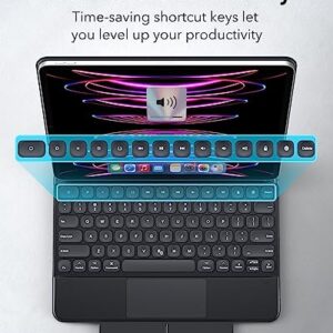 ESR iPad Keyboard Case for iPad Pro 12.9 inch (3rd, 4th, 5th, 6th Generation), Easy-Set Floating Cantilever Stand, Precision Multi-Touch Trackpad, Multi-Color Backlit Keys, Magic Keyboard, Black