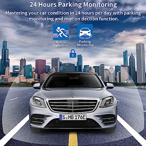 LAMONKE Dash Cam, 1080P Dash Camera for Cars with 4Inch LCD Display, Dash Cam Front with 170° Wide Angle, Loop Recording, Parking Monitor, WDR Night Vision, Support 64GB Max