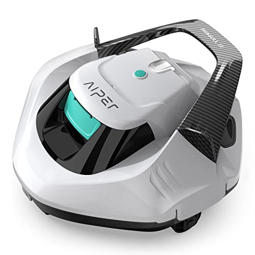 Renewed Aiper Seagull SE Cordless Pool Vacuum Robot, Ideal for Above Pools up to 850 Sq.Ft, Lasts 90 Mins, LED Indicator - White