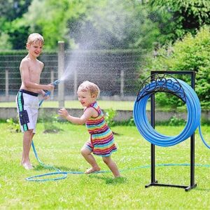 Helhom Garden Hose Holder Freestanding - Detachable Water Hose Holders Outside Heavy Duty Garden Hose Stand Hanger for Outside Lawn Yard Black