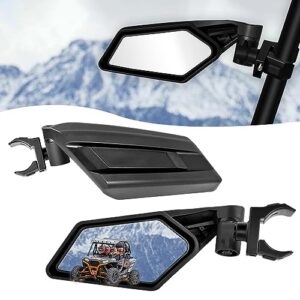 utv side mirrors for 1.5"-2" roll bar cage, utv rear view side mirrors w/adjustable & folding design, compatible with polaris rzr, can am maverick, honda pioneer, kawasaki teryx mule rhino yxz