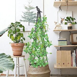 NOIRDA Garden Plant Support Tower Obelisk Trellis, with Bird Decoration, Elegant Steel Frame Trellis for Climbing Plants, Vines, Flowers, Indoor Potted Plant, Rose, Clematis (Size : 120cm/47.2in)