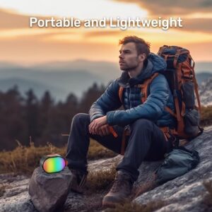 ROFALL Bluetooth Speakers Portable, Wireless Speaker with RGB Lights, HD Sound, 5 Watts, Compact Size, Dual Pairing, TWS, Waterproof, Suitable for Mobile Phones, Tablets and Laptops