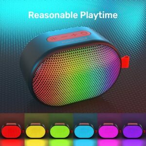 ROFALL Bluetooth Speakers Portable, Wireless Speaker with RGB Lights, HD Sound, 5 Watts, Compact Size, Dual Pairing, TWS, Waterproof, Suitable for Mobile Phones, Tablets and Laptops