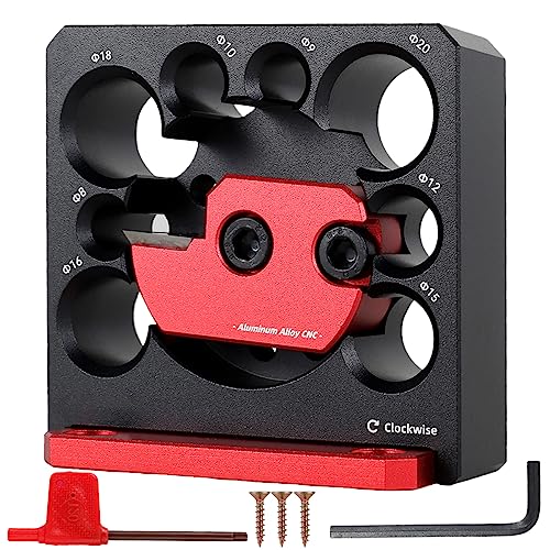 6Pcs Dowel Maker Jig Kit Metric 8mm to 20mm Adjustable Dowel Maker with Carbide Blade Electric Drill Milling Dowel Round Rod Auxiliary Tool for Wooden Rods Sticks Woodworking(Black red)