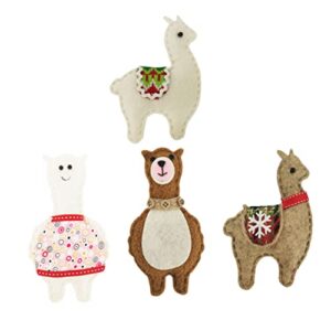 besportble 4pcs alpaca pendant mini christmas tree miniture decoration mini labels alpaca christmas tree ornaments llama wooden ornaments felt christmas hanging ornament christmas pendant tag