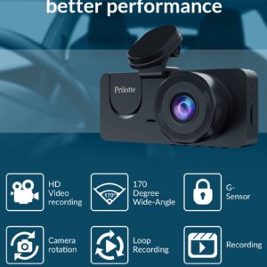 3 Channel Dash Cam Front and Rear Inside, 4K Full HD 170 Deg Wide Angle Dashboard Camera with 32GB SD Card,2.0 inch IPS Screen,Built in IR Night Vision,G-Sensor,Loop Recording,24H Parking Recording