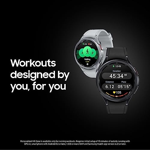 SAMSUNG Galaxy Watch 6 Classic 43mm Bluetooth Smartwatch w/ Rotating Bezel, Fitness Tracker, Personalized HR Zones, Advanced Sleep Coaching, Heart Monitor, BIA Sensor, US Version, Black