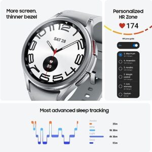 SAMSUNG Galaxy Watch 6 Classic 43mm Bluetooth Smartwatch w/ Rotating Bezel, Fitness Tracker, Personalized HR Zones, Advanced Sleep Coaching, Heart Monitor, BIA Sensor, US Version, Black