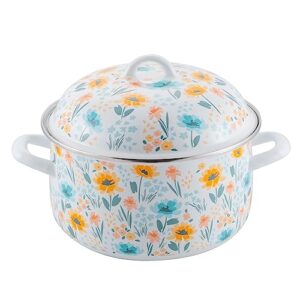 mcsunley 6 quart porcelain enamel dutch oven, floral