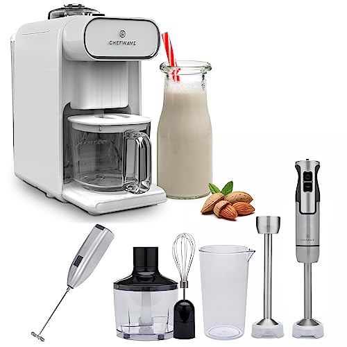 ChefWave Milkmade Non-Dairy Milk Maker with Intermix Hand Blender & Milk Frother (3 Items)