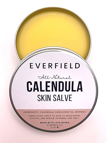 All Purpose Skin Salve by Everfield, For Dry Skin and Hand Relief, Soothing Calendula Herbal Balm (2 oz)