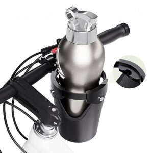 titanker bike cup holder, upgraded bike water bottle holder with aluminum alloy fasteners for secure grip, adjustable 16oz to 32oz bike drink holder for road mtb bikes, scooter, treadmill, black