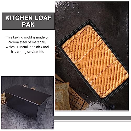 Kichvoe Sandwich Bread Pullman Loaf Pan with Lid 2pcs Non- Stick Bread Pan Toast Box Molds with Cover for Oven Baking Food Serving Tool for Home Kitchen Black Italian Bread