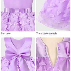 Qaoerde Baby Flower Girl Dresses 1st Birthday Outfit Girl Flower Girl Dress for Wedding Birthday Baptism Special Occasion Dress Violet