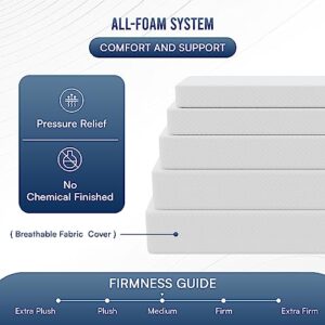 FDW 12 inch Gel Memory Foam Mattress Medium Firm Mattresses for Cool Sleep Relieving Pressure Relief CertiPUR-US Certified Mattress in a Box (King)