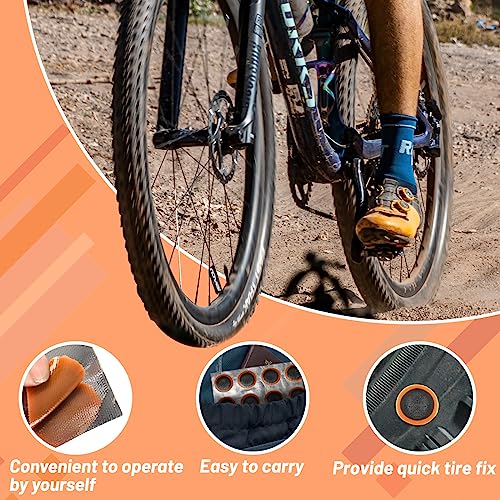 qoupln 88 Pieces Bicycle Tire Repair Patch Kit Bike Inner Tube Bike Tube Patch Kit Flat Tire Repair Kit Includes 84 Pieces Bike Tire Patches and 4 Pieces Metal Rasps for Bike Bicycle