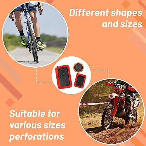 qoupln 88 Pieces Bicycle Tire Repair Patch Kit Bike Inner Tube Bike Tube Patch Kit Flat Tire Repair Kit Includes 84 Pieces Bike Tire Patches and 4 Pieces Metal Rasps for Bike Bicycle