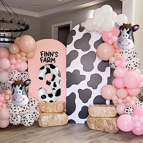 Cow Print Balloon Birthday Decorations, 40 inch Number balloon 0-9(Zero-Nine), Cow Balloon for Farm Birthday Party Supplies, Cow Themed Birthday Decorations (Number 2)