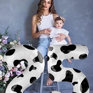 Cow Print Balloon Birthday Decorations, 40 inch Number balloon 0-9(Zero-Nine), Cow Balloon for Farm Birthday Party Supplies, Cow Themed Birthday Decorations (Number 2)