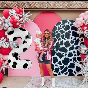 Cow Print Balloon Birthday Decorations, 40 inch Number balloon 0-9(Zero-Nine), Cow Balloon for Farm Birthday Party Supplies, Cow Themed Birthday Decorations (Number 2)