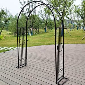 garden arch arbor metal trellis archway tubular weatherproof pergola wedding arch, for roses support archway140×230×40cm, 180×230×40cm (bronze 340x230x40cm)