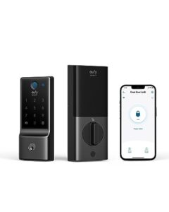 eufy security smart lock c220, fingerprint keyless entry door lock, built-in wi-fi, app remote control, front door smart lock deadbolt, 8months battery, reliable power, ip53 waterproof, bhma grade 3