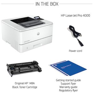 HP Laserjet Pro 4001dw Single-Function Wireless Monochrome Laser Printer - Print only - 2-line Back lit LCD Display, 42 ppm, 1200 x 1200 dpi, Auto 2-Sided Printing, 8.5 x 14, Ethernet