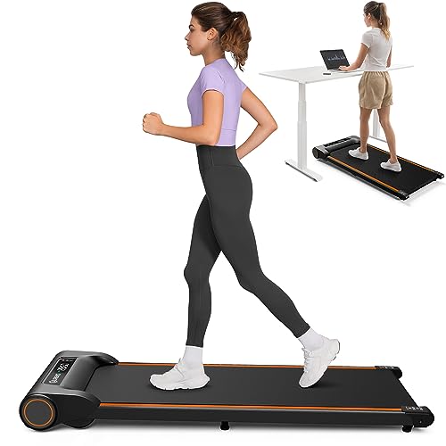 Walking Pad, UREVO Under Desk Treadmill for Home Office, Portable Walking Pad Treadmill Under Desk with Wider Running Belt, Dual Control