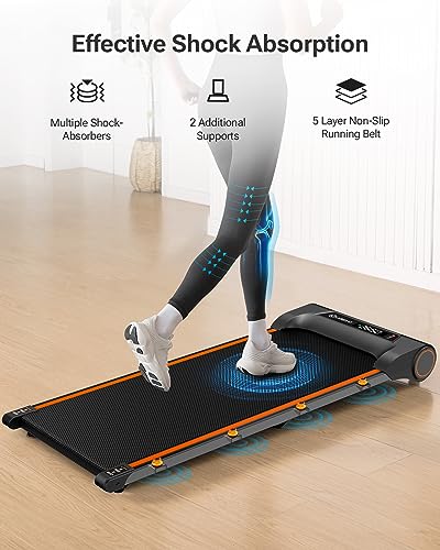 Walking Pad, UREVO Under Desk Treadmill for Home Office, Portable Walking Pad Treadmill Under Desk with Wider Running Belt, Dual Control