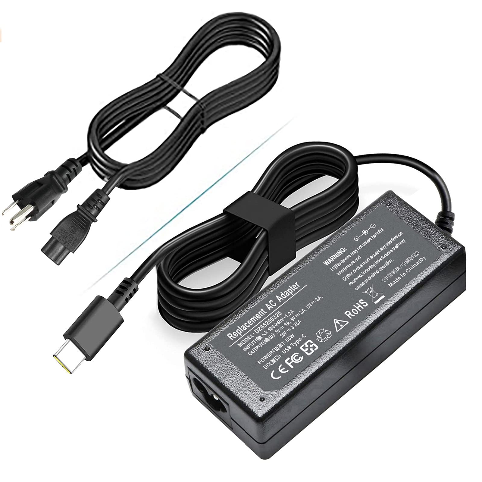 Universal 65W 45W USB C Laptop Charger for Lenovo Thinkpad/Yoga/Chromebook ADLX65YDC2A for HP Elitebook Spectre Chromebook x360,Elite x2 for Dell Chromebook Latitude xps 13 Series AC Adapter