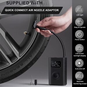 Xiaomi Portable Electric Air Compressor 2, Tire Inflator Electric Air Pump for Car Tires, 150 PSI Tire Pump, Cordless Tire Inflation with Digital Tire Pressure Detection for Car, Scooter, Bike, Ball