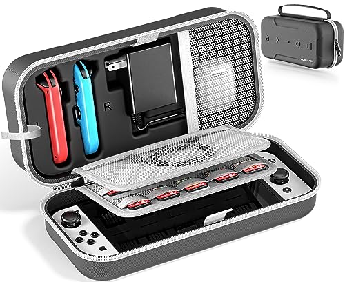 Switch OLED Case Fit for Joy-con And Charger, Portable Switch Travel Carry Case Compatible with Nintendo Switch & Switch OLED, Hard Shell Switch Carrying Case for Switch Accessories with 20 Game Card