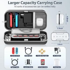 Switch OLED Case Fit for Joy-con And Charger, Portable Switch Travel Carry Case Compatible with Nintendo Switch & Switch OLED, Hard Shell Switch Carrying Case for Switch Accessories with 20 Game Card