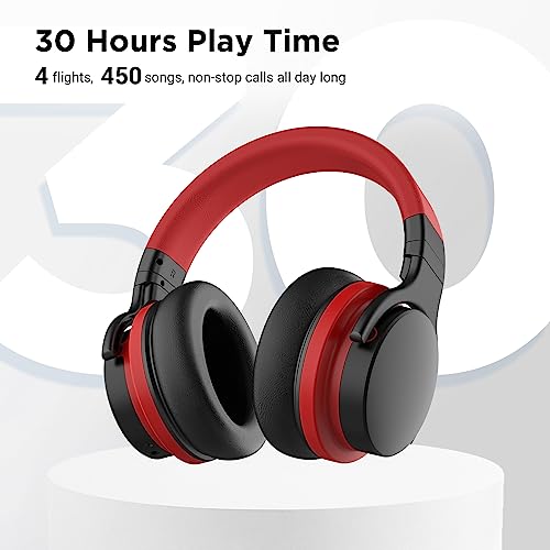 tapaxis E7 Active Noise Cancelling Headphones Wireless Bluetooth Headphones Over The Ear Headphones, Bluetooth Wireless Headphones, Matte Black