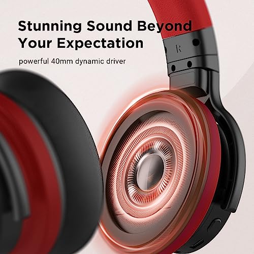 tapaxis E7 Active Noise Cancelling Headphones Wireless Bluetooth Headphones Over The Ear Headphones, Bluetooth Wireless Headphones, Matte Black