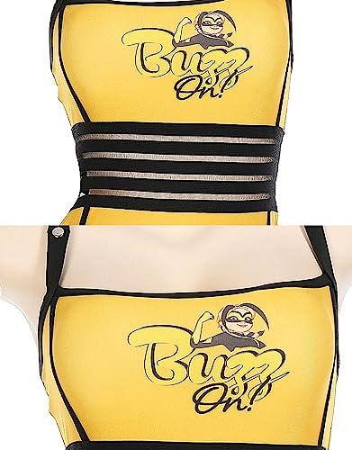 Miraculous Women's Vesperia Beach Shoulder Straps One Piece Swimsuit Bathing Suit (as1, Alpha, x_l, Regular, Regular, Yellow)