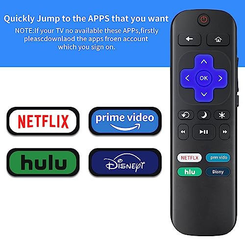 2Pcs New Remote Control Replaced for Roku TV, Compatible for TCL Roku,for Hisense Roku,for Onn Roku【Not for Roku Stick,Box and Players】