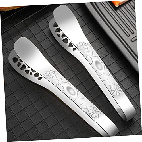 Operitacx 3pcs Stainless Steel Food Tongs Korean BBQ Tongs Candy Buffet Salad Utensils for Serving Steel Serving Tongs Non Stick Tongs Pastry Serving Tongs Stainless Steel Food Clip BBQ Clip