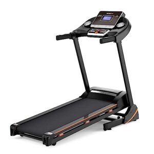 renestar treadmills for home, treadmill with 0-15% auto incline, 3hp folding treadmill for running walking with 280lbs weight capacity, incline treadmill equipped with bluetooth & pulse monitor