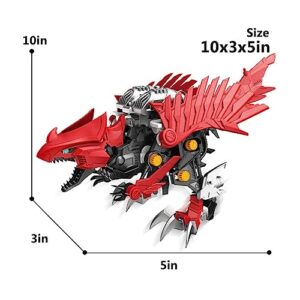 Convjosc Jurassic Toy Auto Diniosaur Walking Pterosaur Dinosaur Pyroraptor Installation Kits Powered by Motor Electric Beast Action Figure, Dino Raptor with Wings Robot