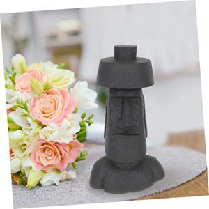 YARNOW Desktop Decor Car Decoration Norse Decor Desktop Moai Decoration Easter Island Stone Head People Collectible Figurines Cartoon Moai Figurines Moai Figurine for Home Landscape Moai