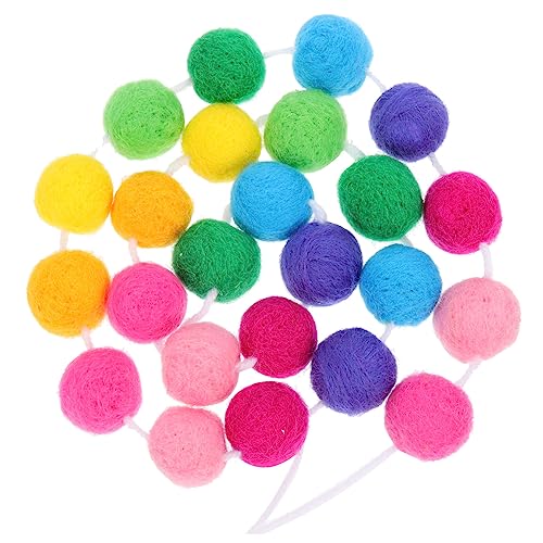 LABRIMP String Felt Ball Ornament Tassel Trim Halloween Ornaments Holiday Decoration Christmas Felt Balls Garland Rainbow Felt Ball Garland Classroom Pompom Decor Wool Felt