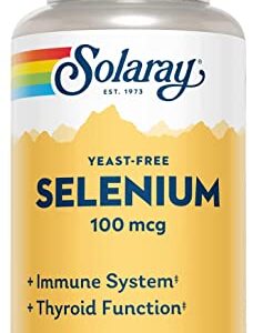 Solaray Yeast Free Selenium 100mcg, Healthy Immune & Thyroid Function Support, Enhanced Absorption, 90 Serv, 90 VegCaps | Pack of 2