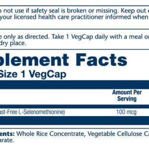 Solaray Yeast Free Selenium 100mcg, Healthy Immune & Thyroid Function Support, Enhanced Absorption, 90 Serv, 90 VegCaps | Pack of 2