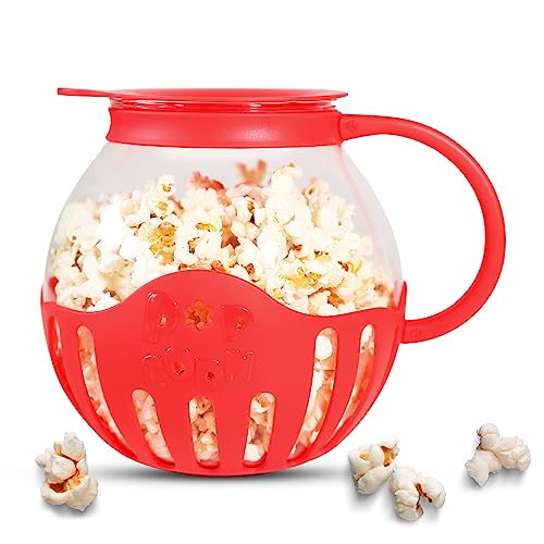 Orchid Child Pop-perly Microwave Popcorn Popper - Effortlessly Make Delicious Popcorn at Home - BPA-Free, Heat-Resistant, Borosilicate Glass Body - Perfect for Movie Nights and Snacking - 3 Quart Pop Corn Maker