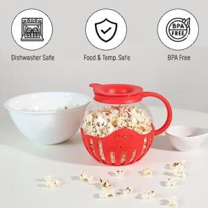 Orchid Child Pop-perly Microwave Popcorn Popper - Effortlessly Make Delicious Popcorn at Home - BPA-Free, Heat-Resistant, Borosilicate Glass Body - Perfect for Movie Nights and Snacking - 3 Quart Pop Corn Maker