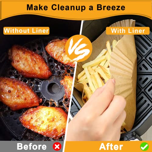 ZeeLives 100Pcs Rectangular Air Fryer Liners for Ninja Dual, 8.6×5.5 inches (Fits 8-10 QT) Ninja Foodi Air Fryer Liners for Double Basket, Compatible with Ninja DZ201, Ninja DZ401 and Ninja DZ505